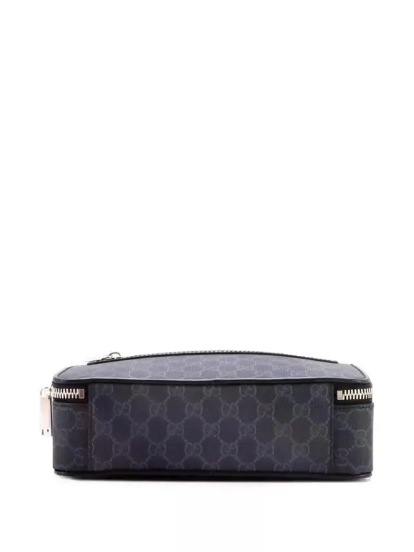 Gucci Double Zip Web Camera Gg Coated Canvas Small Shoulder Bag