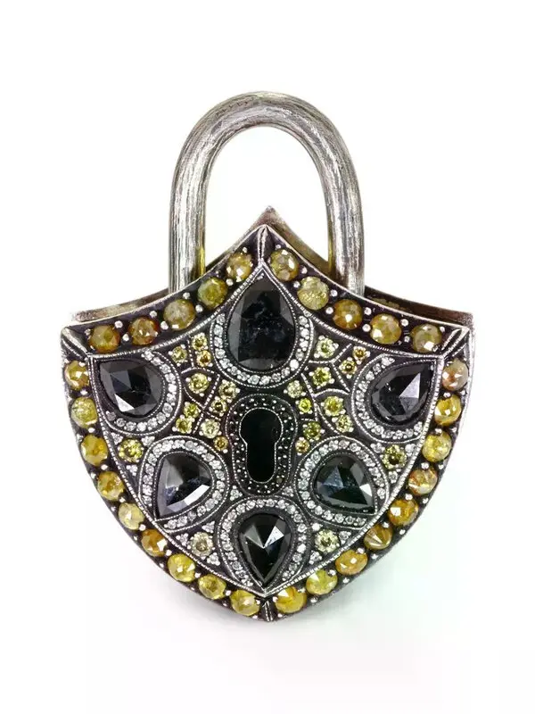 SEVAN BIÇAKÇI Embellished Diamond Shield Pendant - Silver