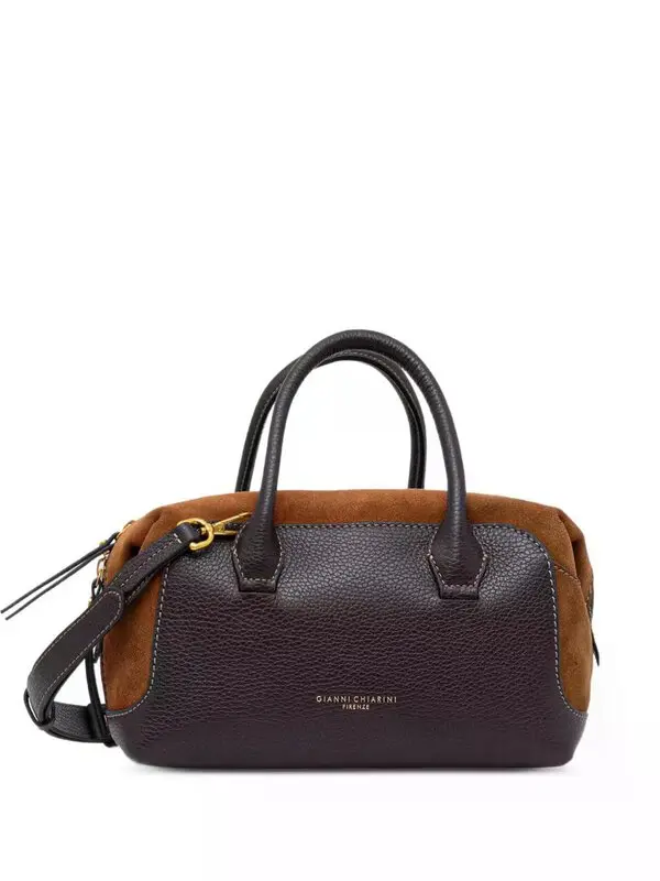 GIANNI CHIARINI Gemma Grainy-leather Suede-panelled Tote Bag - Brown