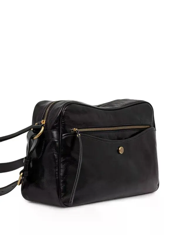 GIANNI CHIARINI Cora Grained Leather Crossbody Bag - Black