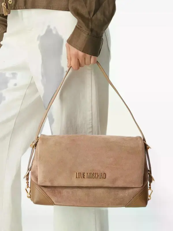 Moschino Logo-plaque Shoulder Bag - Neutrals