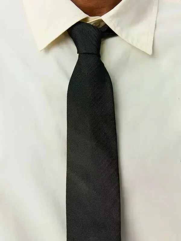 MFPEN Banquet Herringbone-pattern Tie - Black