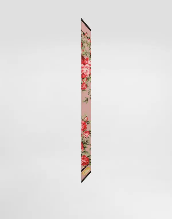 Dolce & Gabbana Rose Bouquet-print Silk Twill Bandeau 6x100 Scarves And Silks - Multicolor