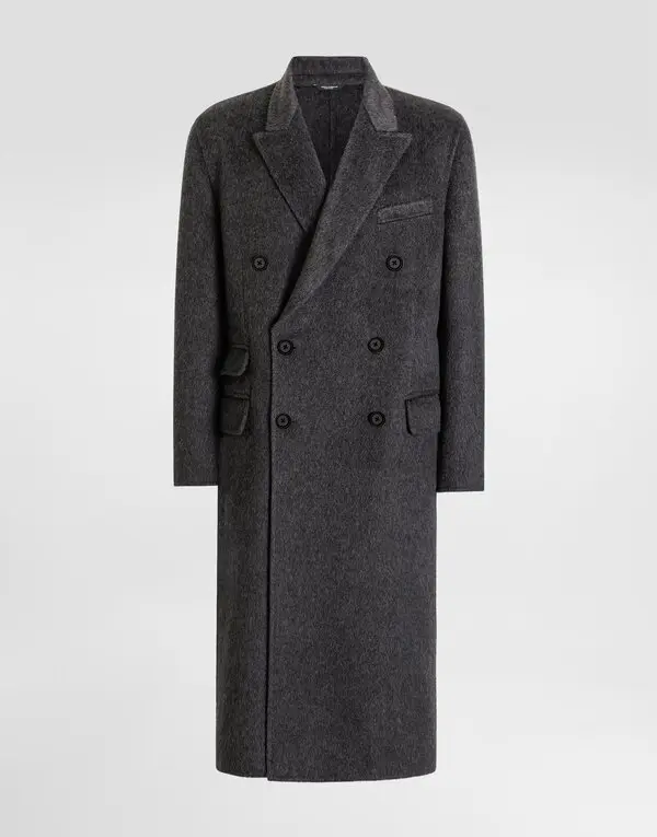 Dolce & Gabbana Double-breasted Wool And Cashmere Coat Coats And Jackets Gray