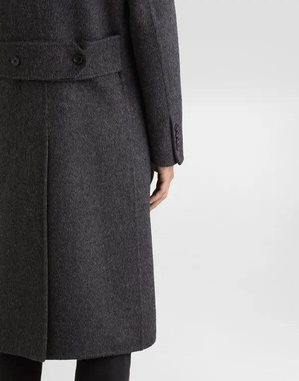 Dolce & Gabbana Double-breasted Wool And Cashmere Coat Coats And Jackets Gray