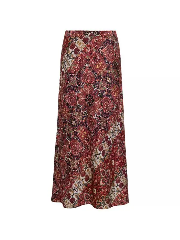 Cara Cara Kaia Tapestry-print Silk Maxi Skirt