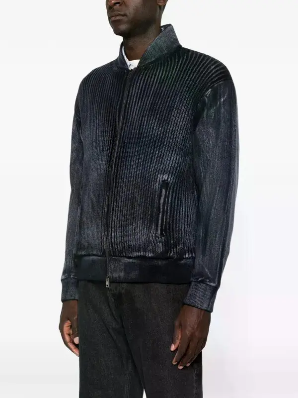 Avant Toi Ribbed-knit Panelled Bomber Jacket