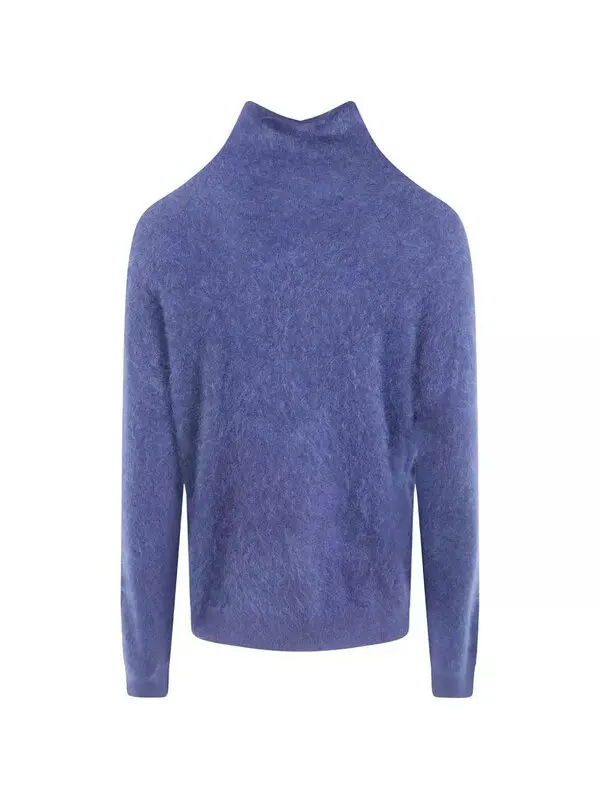 ABSOLUT CASHMERE Solange High-neck Brushed-finish Sweater - Blue
