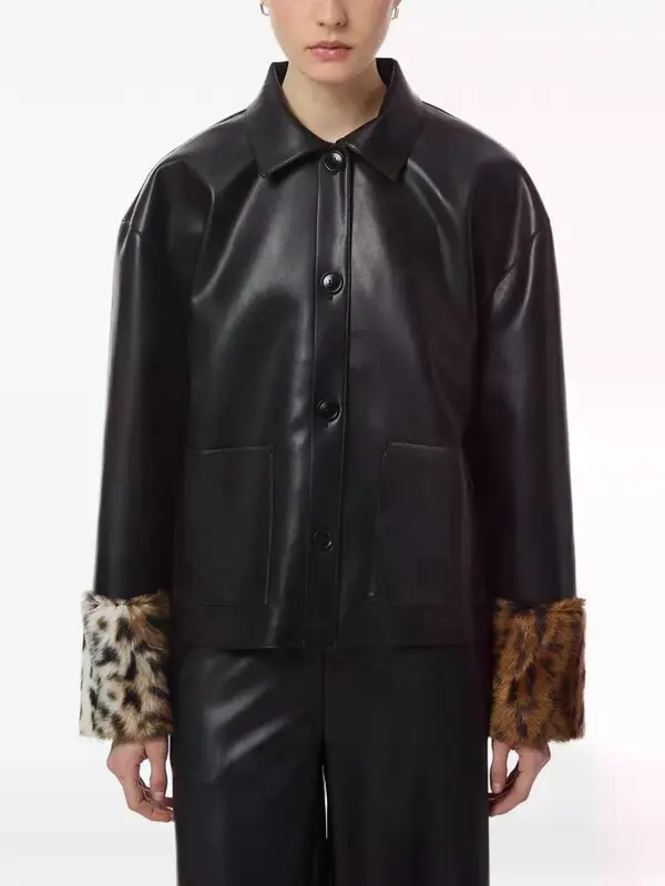 Apparis Bobbie Leopard-cuff Overshirt