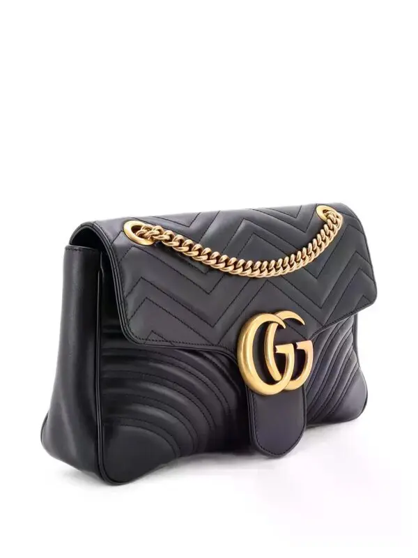 Gucci Gg Marmont Flap Bag Matelasse Leather Medium Shoulder Bag