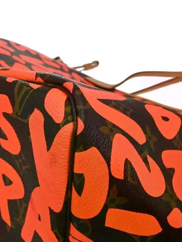 LOUIS VUITTON 2009 Gm Neverfull Graffiti Tote Bag - Orange