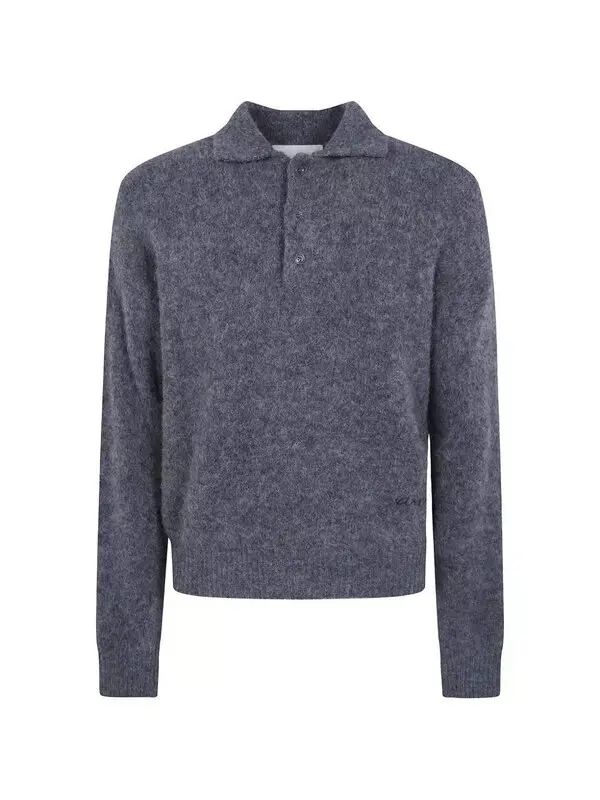 AMI Paris Wool And Alpaca Polo With Embroidery