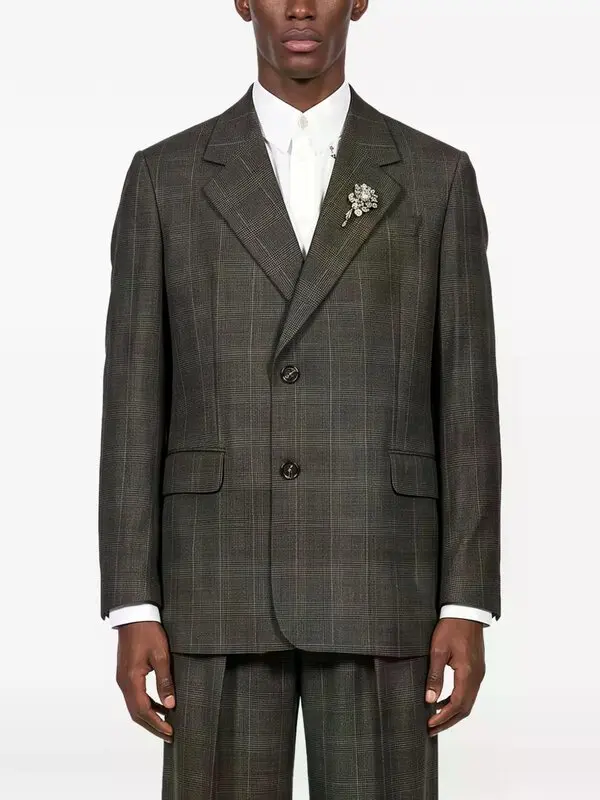 Simone Rocha Crystal-embellished Checked Jacket