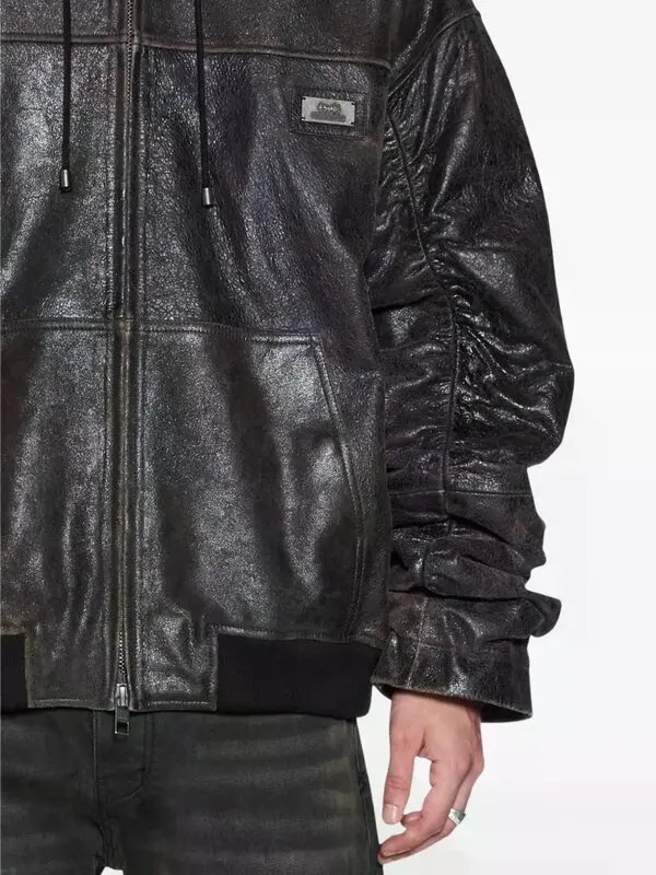 Ksubi Hooded Leather Jacket