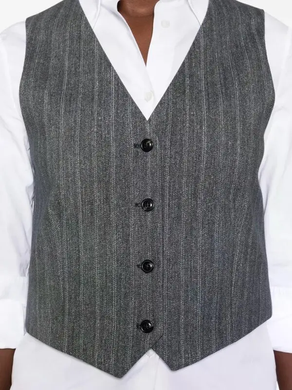 CIRCOLO 1901 Pinstripe-print Waistcoat - Blue