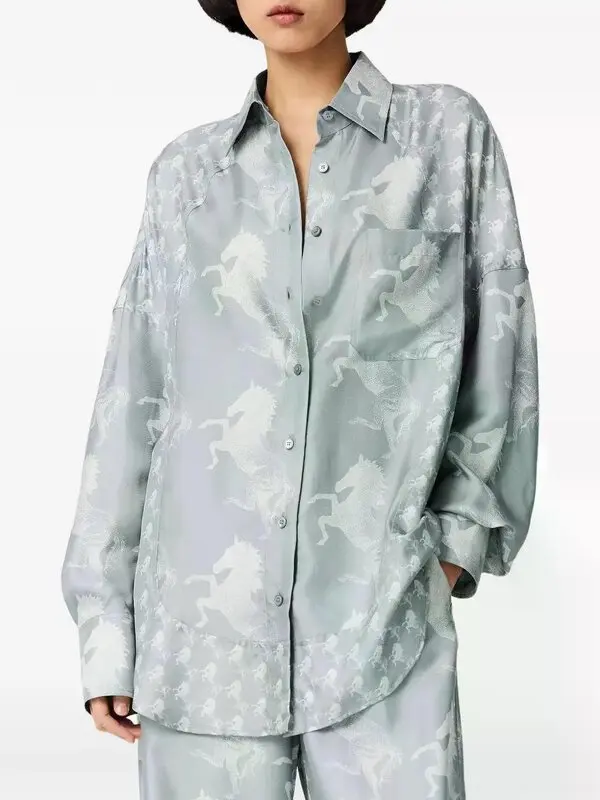 Stella McCartney Horse-print Silk Shirt