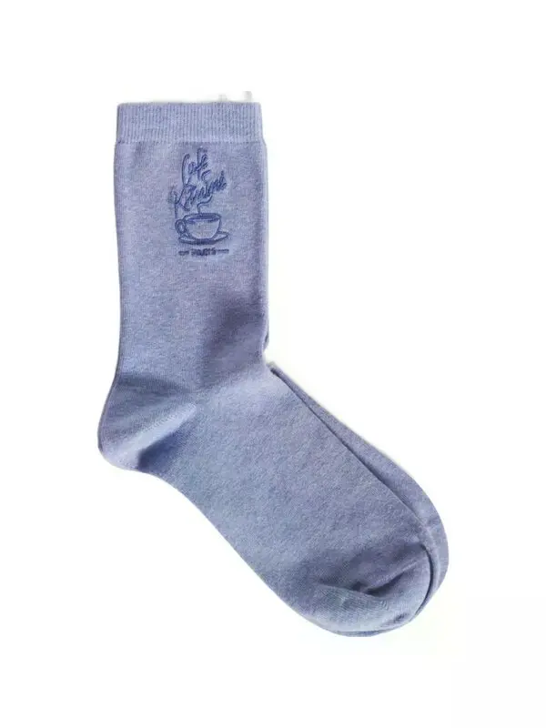 CAFÉ KITSUNÉ Embroidered-logo Socks