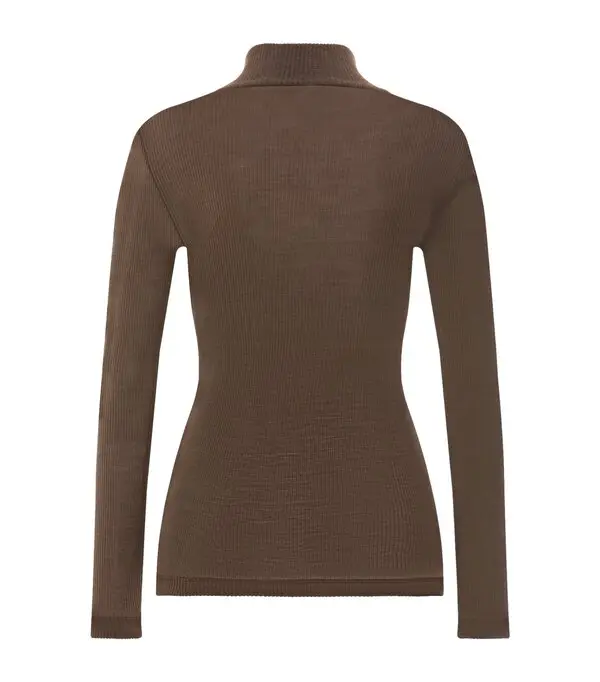 Hanro Wool-silk Funnel-neck Top