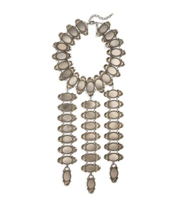 Ralph Lauren Antiqued -tone Long Necklace - Silver