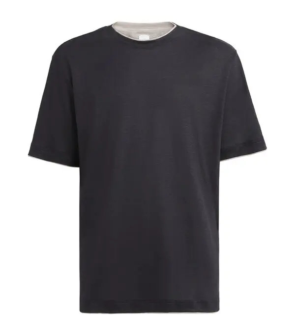 Eleventy Linen Layered T-shirt