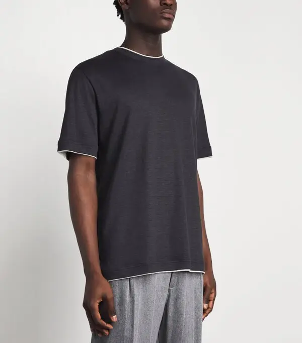 Eleventy Linen Layered T-shirt