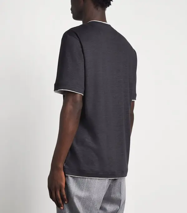 Eleventy Linen Layered T-shirt