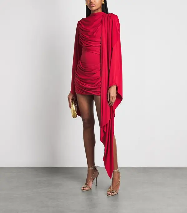 DE LA VALI Draped Persia Mini Dress