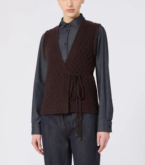 Max Mara Wool-cashmere Wrap Sweater Vest