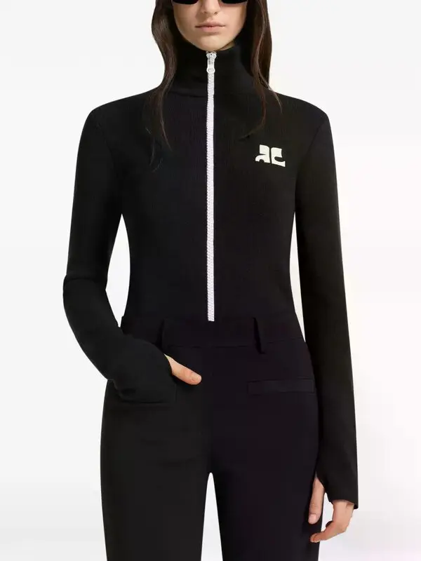 COURREGES Logo-patch Zipped Cardigan