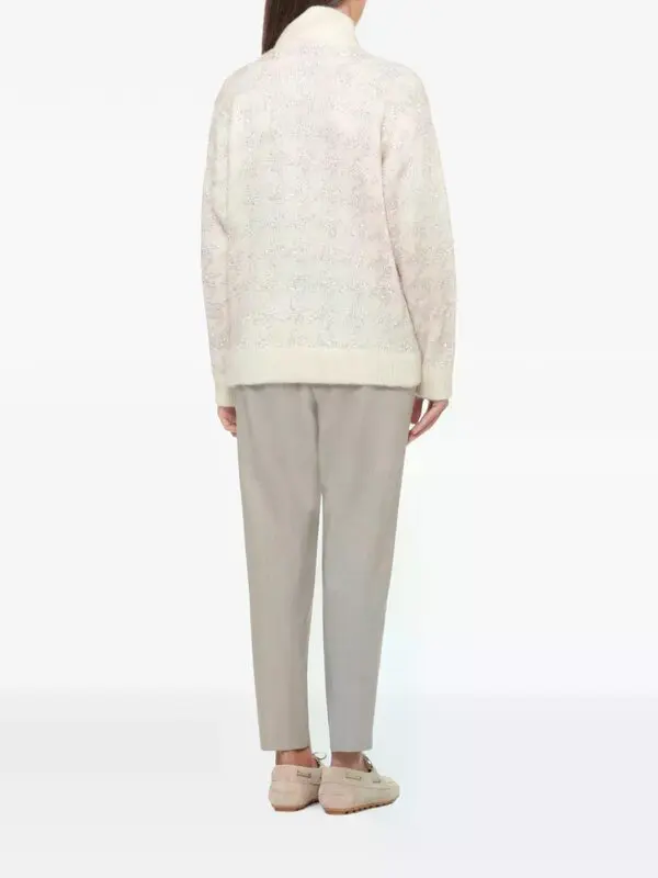 PANICALE Houndstooth Sequin-embellished Cardigan
