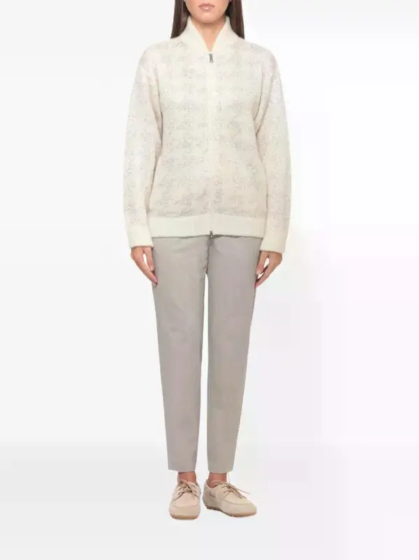 PANICALE Houndstooth Sequin-embellished Cardigan