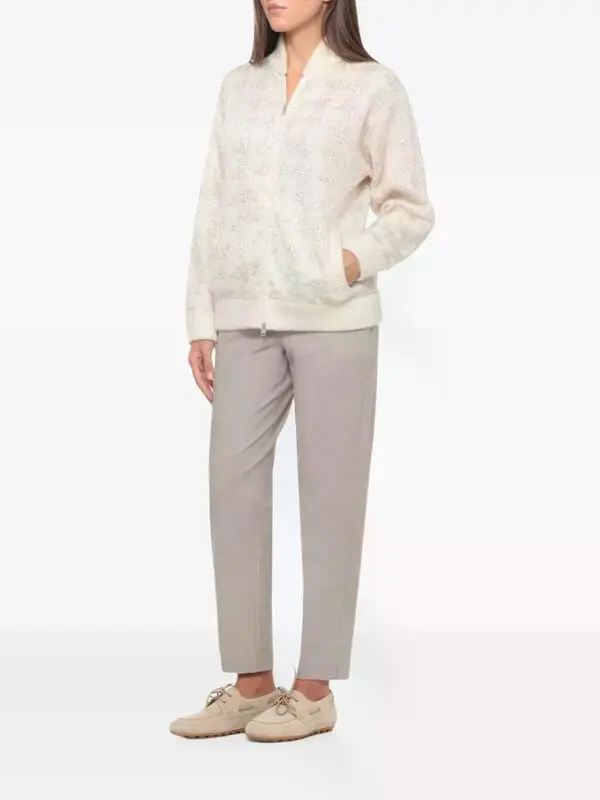 PANICALE Houndstooth Sequin-embellished Cardigan