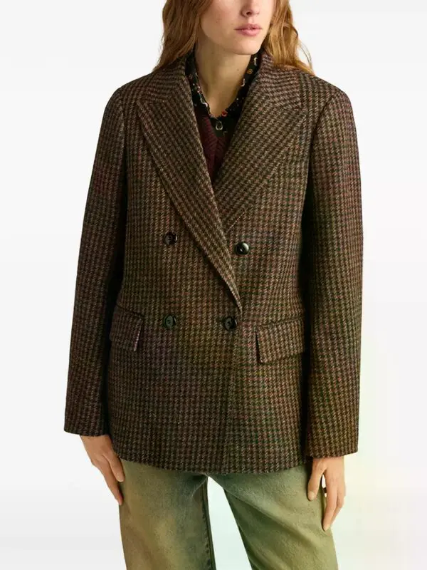 Momoni Odo Bis Houndstooth Double-breasted Blazer