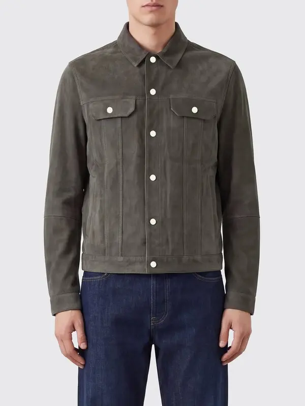 Brunello Cucinelli Suede Leather Shirt Jacket With Patch Pockets - Mud