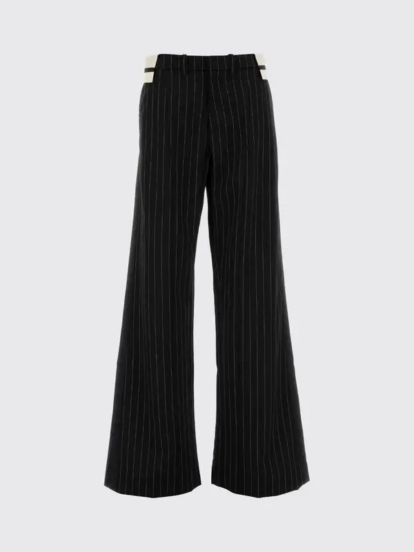 JEAN PAUL GAULTIER Pinstripe Wide-leg Wool Pants With A Mid-rise Fit