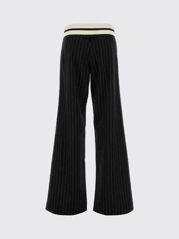 JEAN PAUL GAULTIER Pinstripe Wide-leg Wool Pants With A Mid-rise Fit