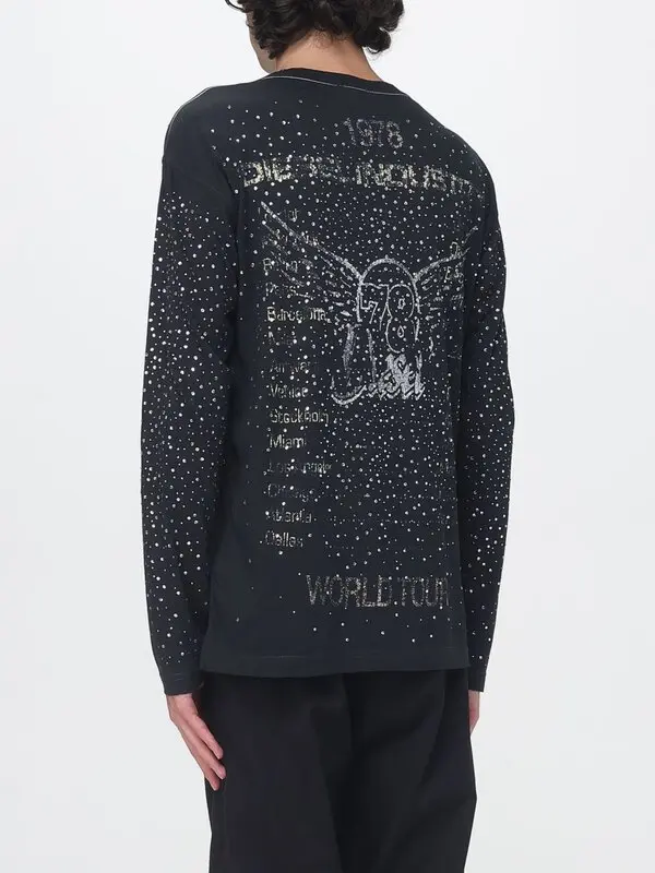 DIESEL® Slim Fit Long-sleeved Cotton T-shirt With Crystals