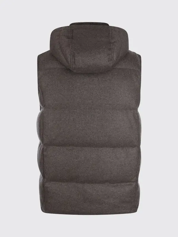 Eleventy Quilted Cashmere Vest With Removable Hood