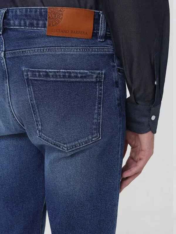Luciano Barbera Mid-rise Slim Fit Skinny Jeans In Cotton Denim