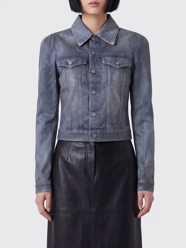 7 For All Mankind Slim Fit Cotton Denim Jacket With Patch Pockets