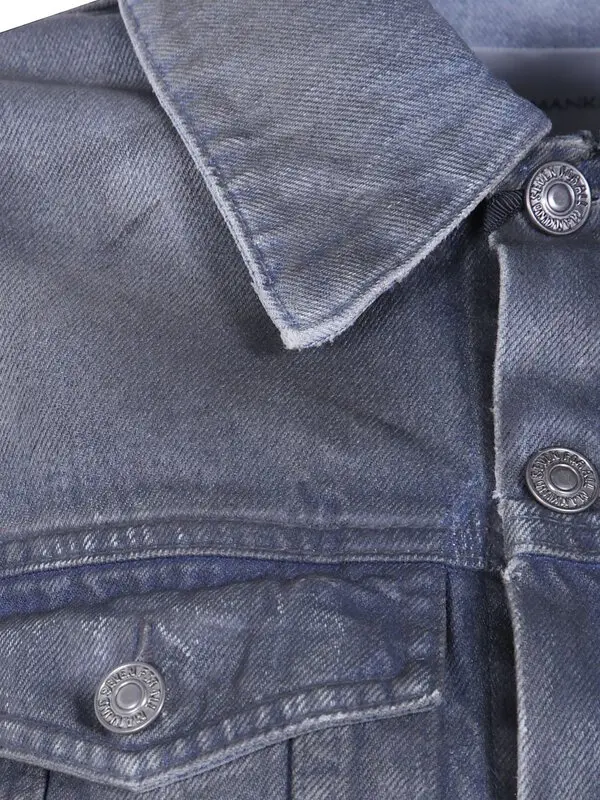 7 For All Mankind Slim Fit Cotton Denim Jacket With Patch Pockets