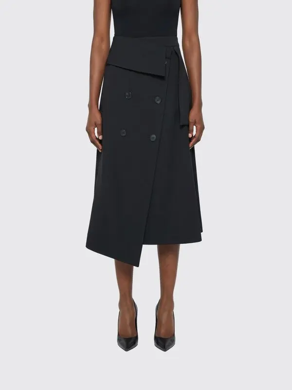 RÓHE Mid-rise Asymmetrical Midi Wrap Skirt In Virgin Wool Blend