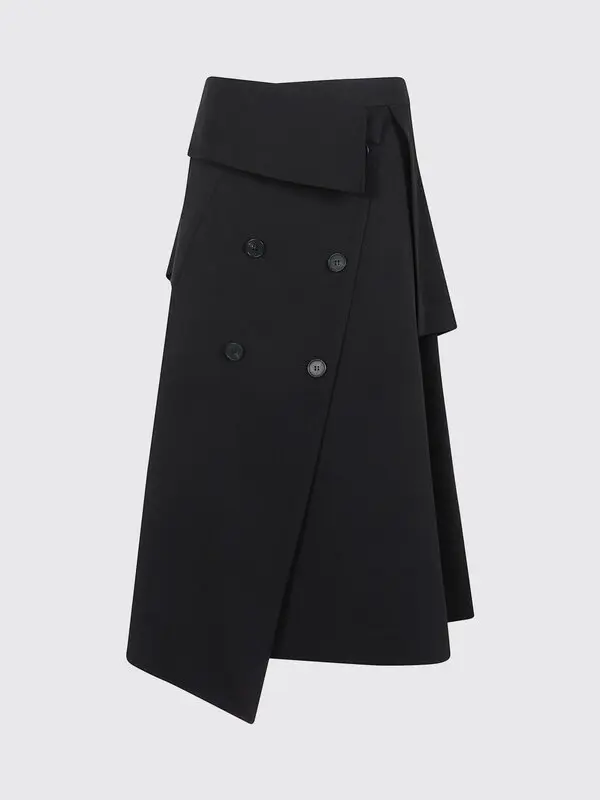 RÓHE Mid-rise Asymmetrical Midi Wrap Skirt In Virgin Wool Blend