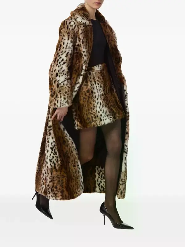 Apparis Pia Shaved Leopard Mini Skirt - Brown