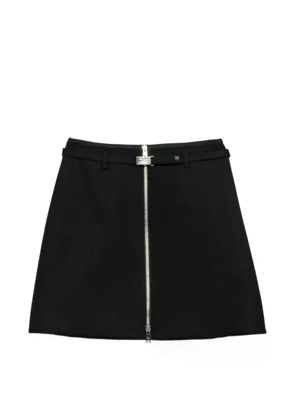 Prada Double Wool Miniskirt - Black