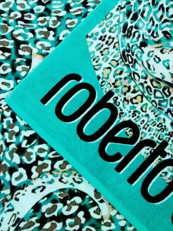 Roberto Cavalli Leopard-print Beach Towel - Blue