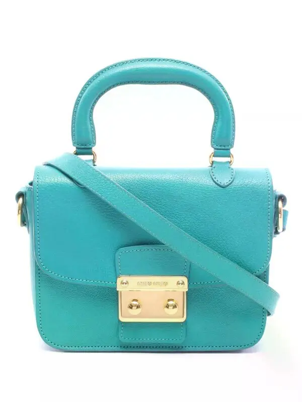 Miu Miu 2010-2026 Goatskin Madras Top Handle Satchel