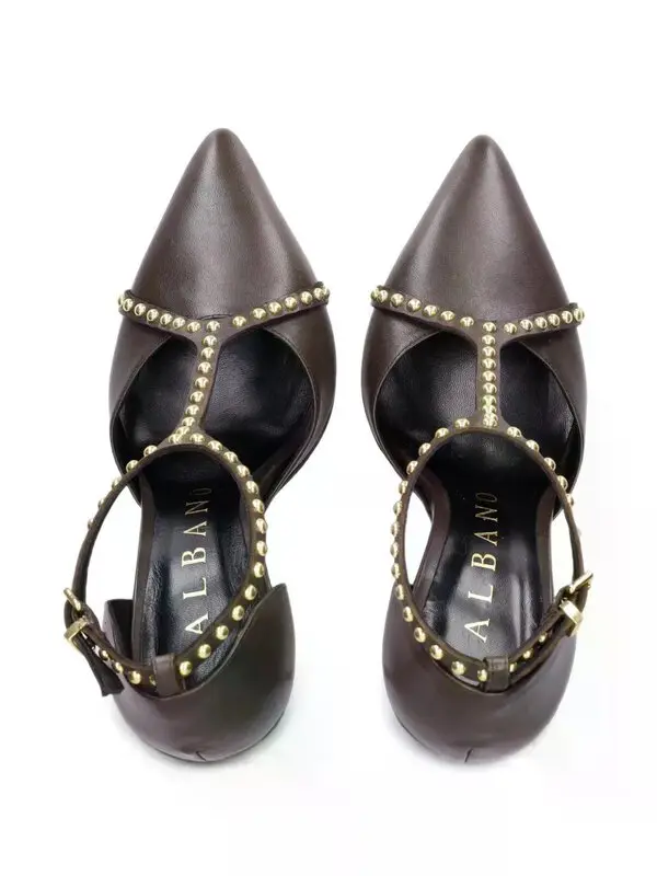 ALBANO Stud-embellished T-bar Pumps