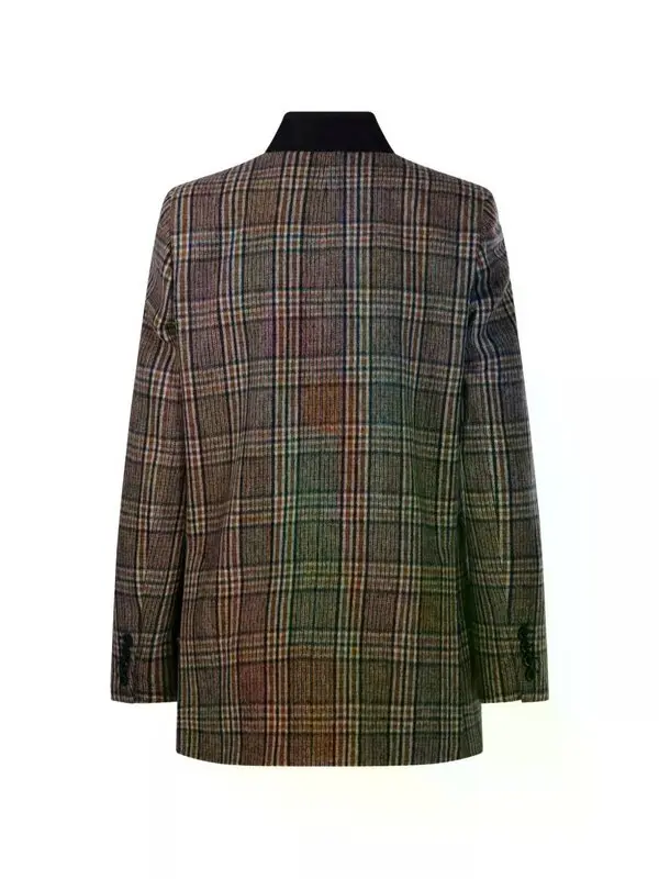 Max Mara Check-pattern Double-breasted Blazer - Brown