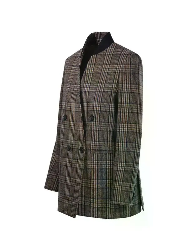 Max Mara Check-pattern Double-breasted Blazer